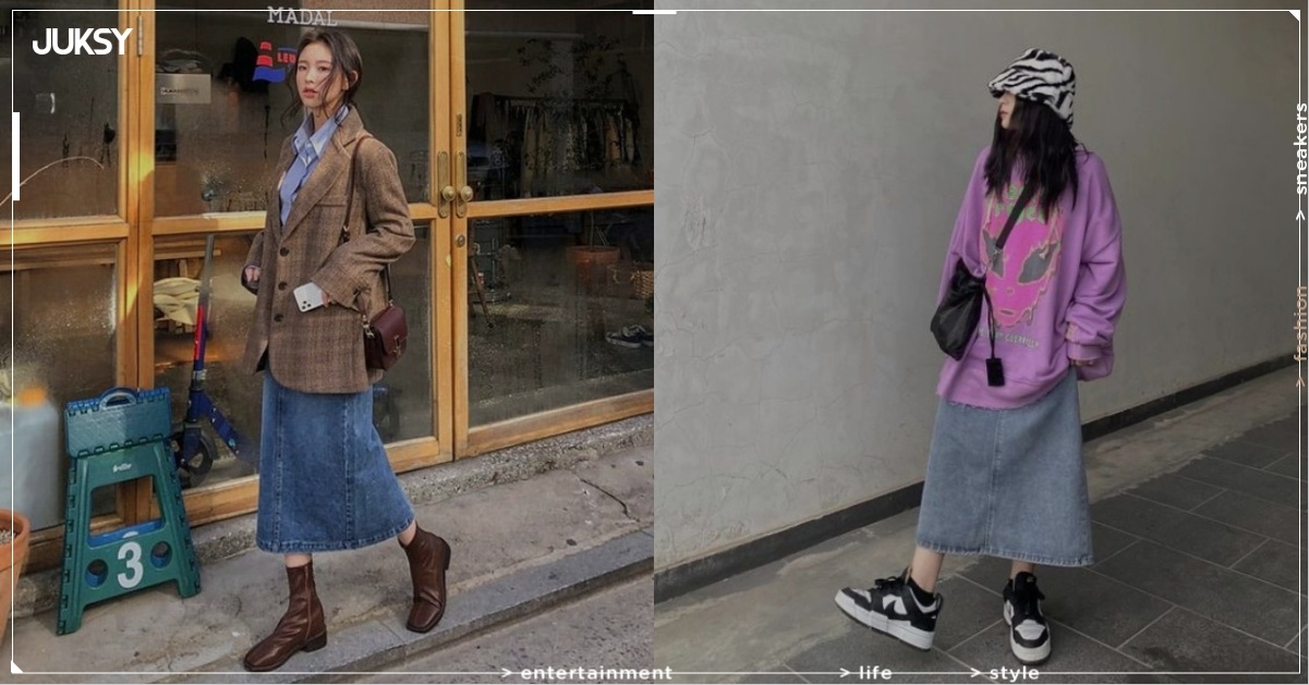 女大生、小資女必學「牛仔裙」一週穿搭，善用大學 T、襯衫混搭，不再費心思考 OOTD！ | JUKSY 街星