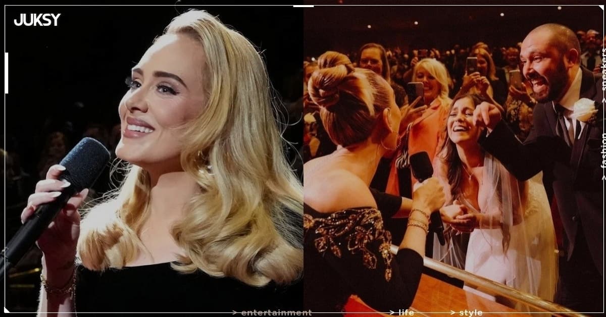 愛黛兒 Adele 演唱會上替新婚夫妻簽名祝賀，新娘喜極而泣：「不敢相信！」 JUKSY 街星