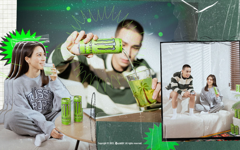 今日份能量補給！一直保持好運氣的最佳方式 精氣不足時隨時來ㄧ瓶 Monster Energy 用低熱量換取高能量 JUKSY 街星