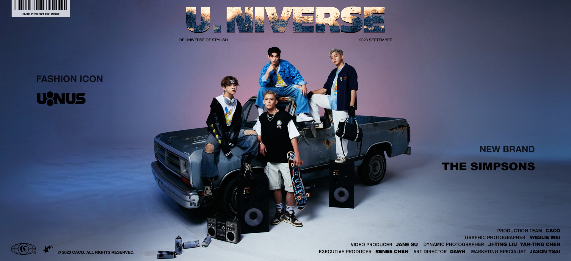 各位 UNi 準備好要和超人氣男團 U:NUS 一起逛街了嗎？ 現在入手 U:NUS 同款 CACO「辛普森家庭」系列，與成員們更靠近一步！ JUKSY 街星