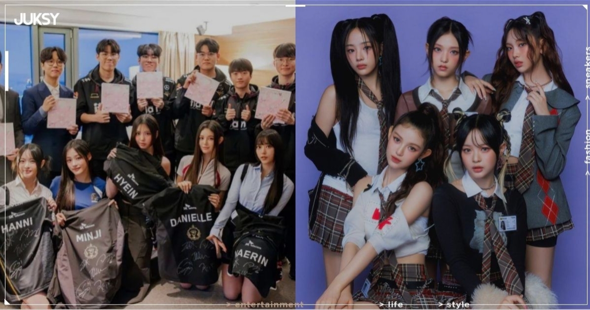 NewJeans 與《英雄聯盟》S13 世界大賽 T1 與 WBG 戰隊合照，「跪著拍照」姿勢卻引來中國粉絲不爽！ - JUKSY 街星