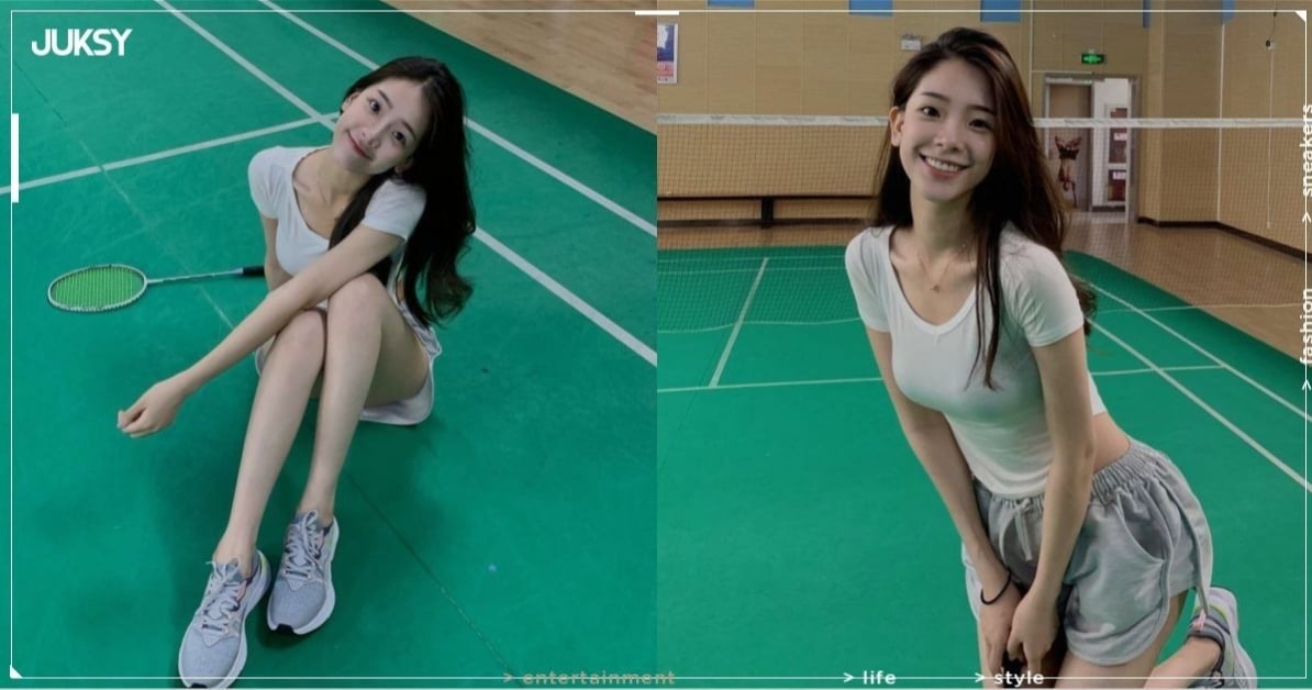 正妹穿「緊身白T + 超短褲」現身羽球場，甜美笑容直接讓人秒戀愛！【野生抓正妹】 - JUKSY 街星