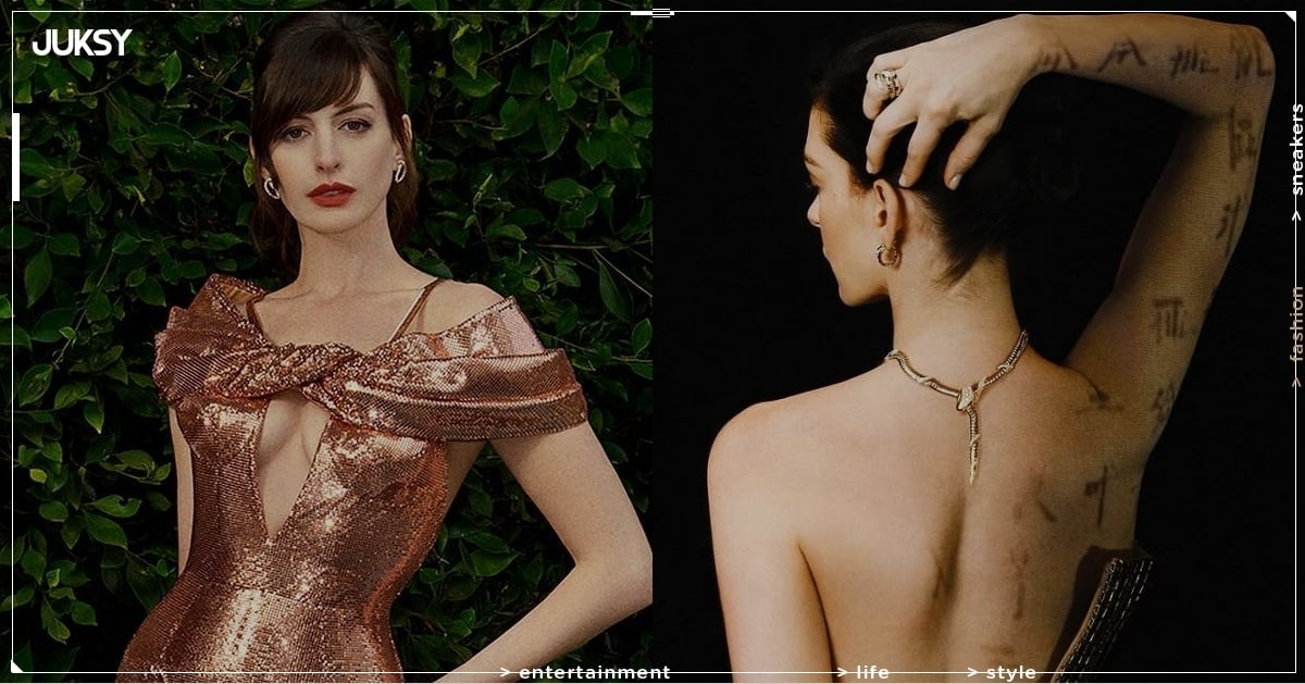 安海瑟薇 Anne Hathaway 身高 173 公分辣背寫滿中文引熱議！網放大喊：「怎麼看不懂⋯」 - JUKSY 街星