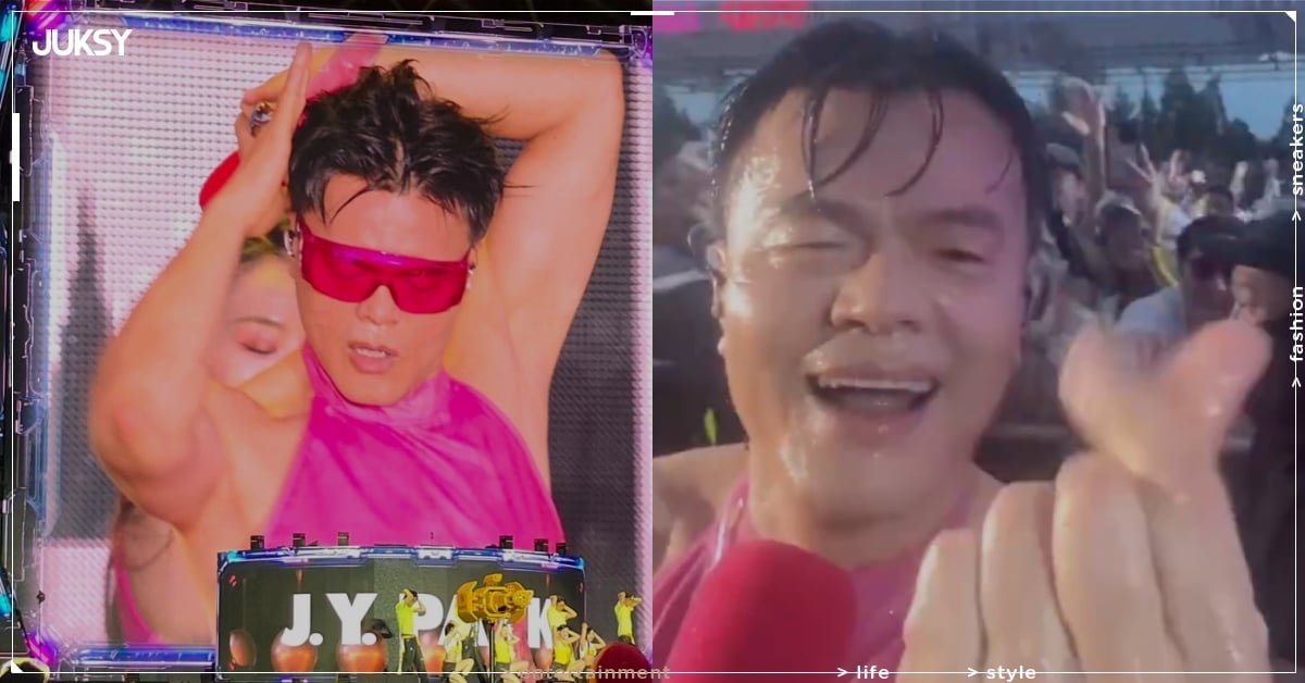 JYP 創辦人朴軫永 53 歲首度登上 WATERBOMB ，「粉色露背小背心」造型掀熱議！ - JUKSY 街星